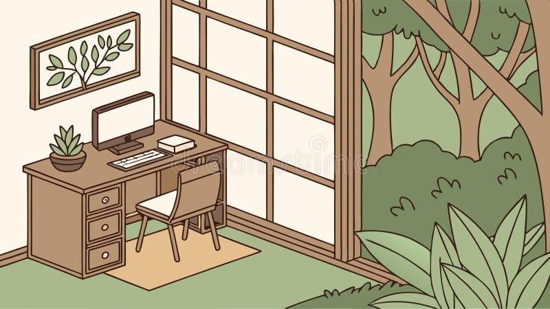 Home Office Setup, Workspace and Productivity Illustration Vector ...