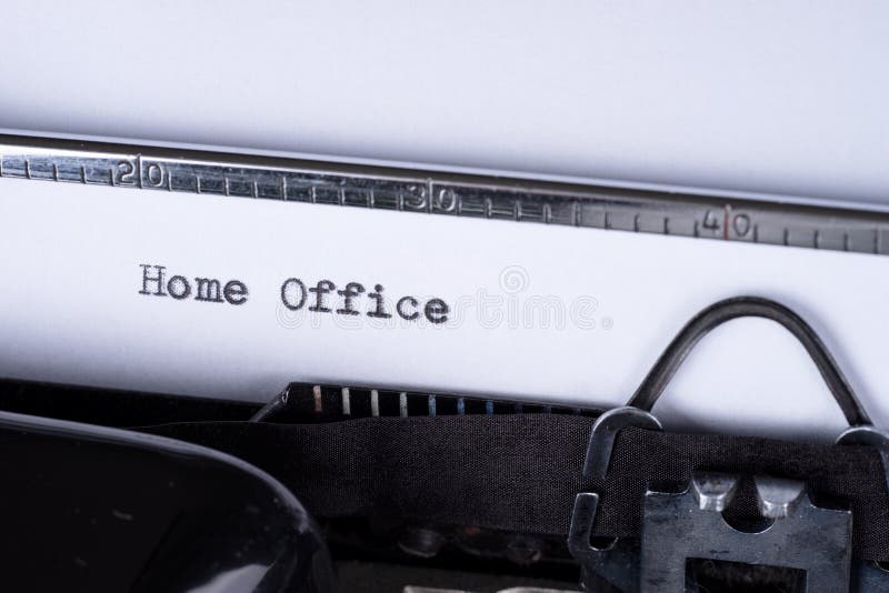Home Office. Text Written with a Old Typewriter Stock Photo - Image of ...