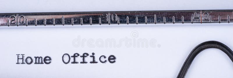 Home Office. Text Written with a Old Typewriter Stock Image - Image of ...