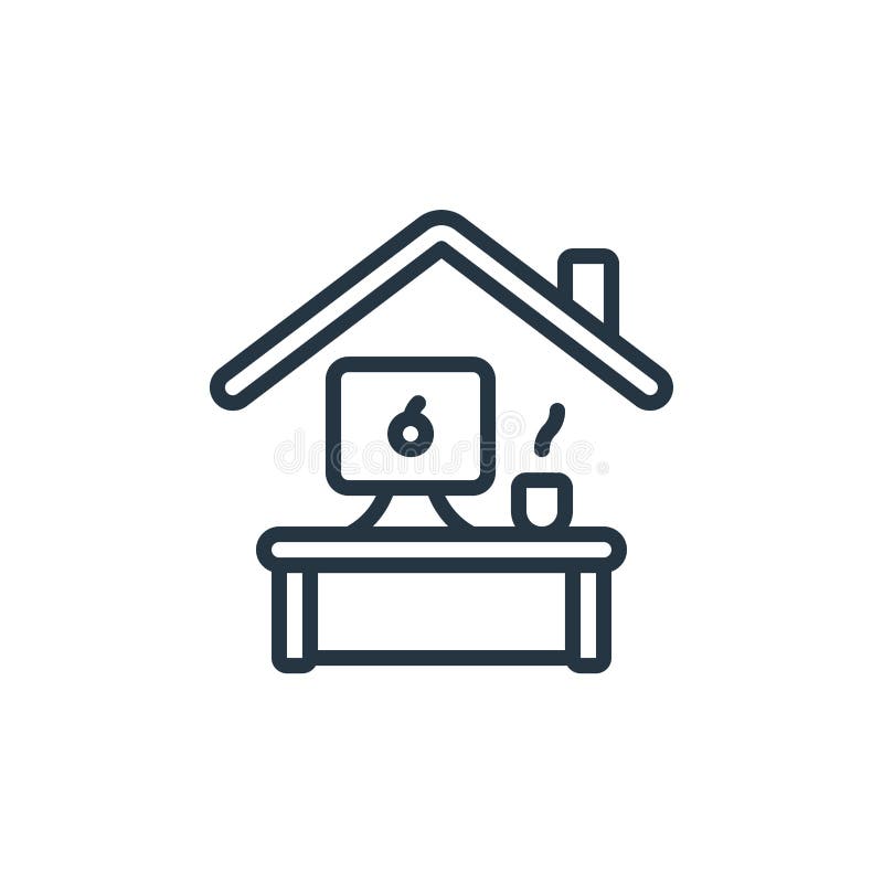 Home Office Vector Icon Isolated on White Background. Outline, Thin ...