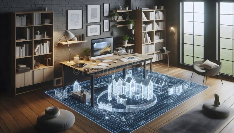 A Home Office Where the Desk Surface Transforms into an Interactive 3d ...