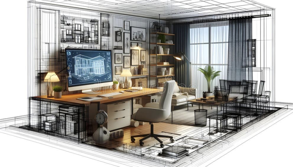 A Home Office Where the Desk Surface Transforms into an Interactive 3d ...