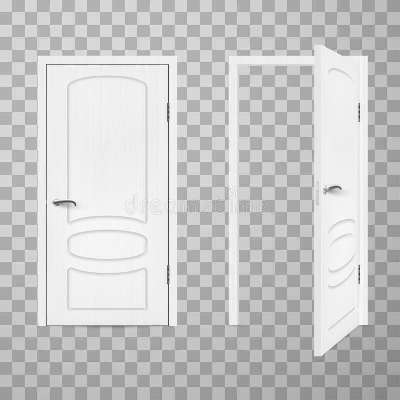 Home Office White Doors Open and Closed with Handles without Locks ...