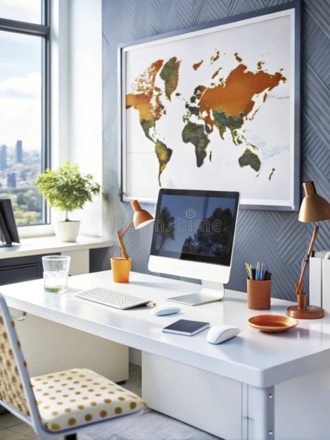 Map Office Chair Computer Stock Illustrations – 543 Map Office Chair ...