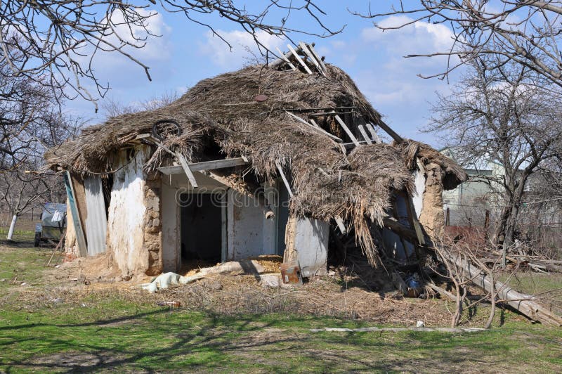 Home. Old Damage Adobe House Stock Image - Image of pattern ...