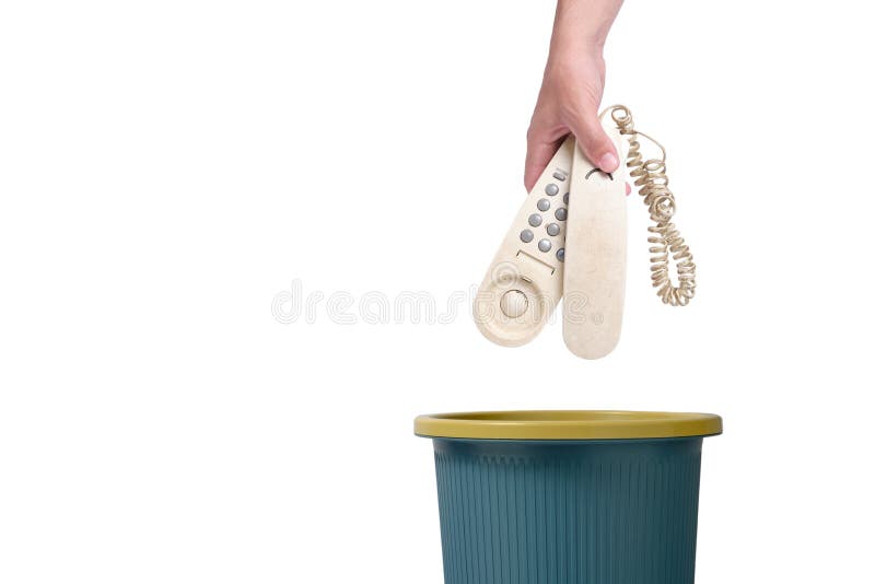 Home Old Retro Push Button Phone is Thrown into Trash Stock Photo ...