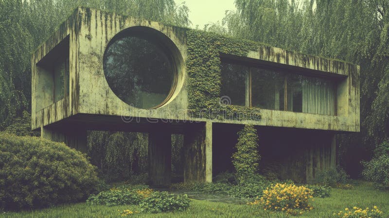 A Home with Organic Architecture, Enveloped in Abundant Green Vines ...