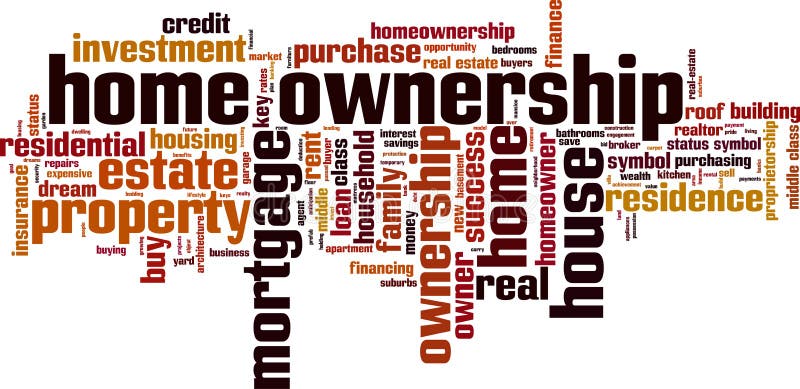 Home ownership word cloud stock vector. Illustration of dream - 210794430
