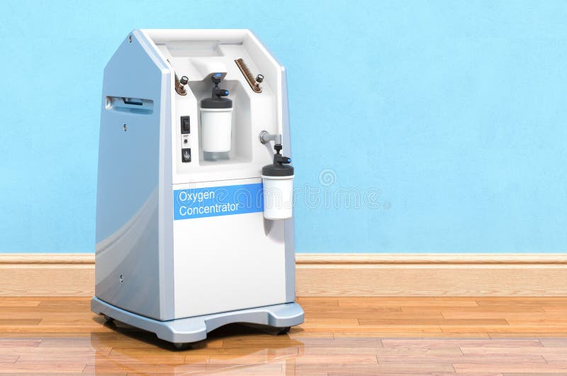 Home Oxygen Concentrator in Room Near Wall, 3D Rendering Stock ...