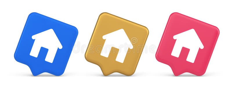 Home Page Button House Web Symbol Cyberspace Application Interface 3d ...