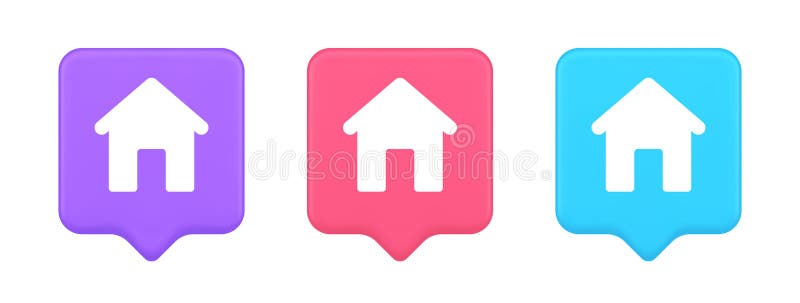Home Page Button House Web Symbol Cyberspace Application Interface 3d ...