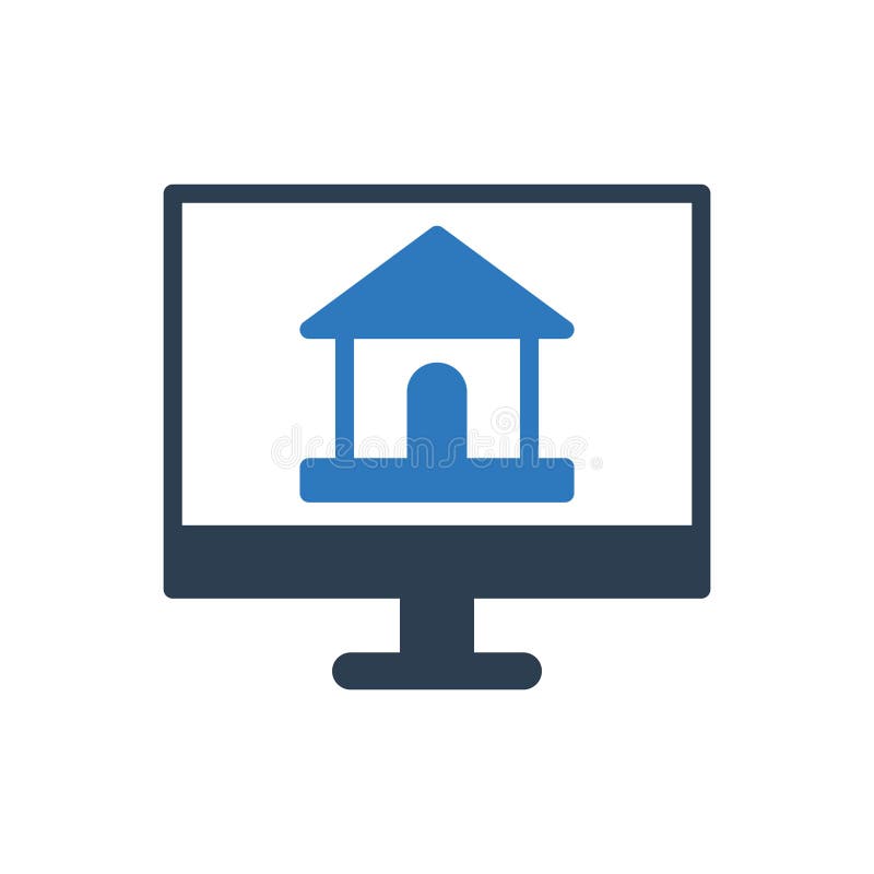 Home Page with Computer Icon Stock Vector - Illustration of control ...