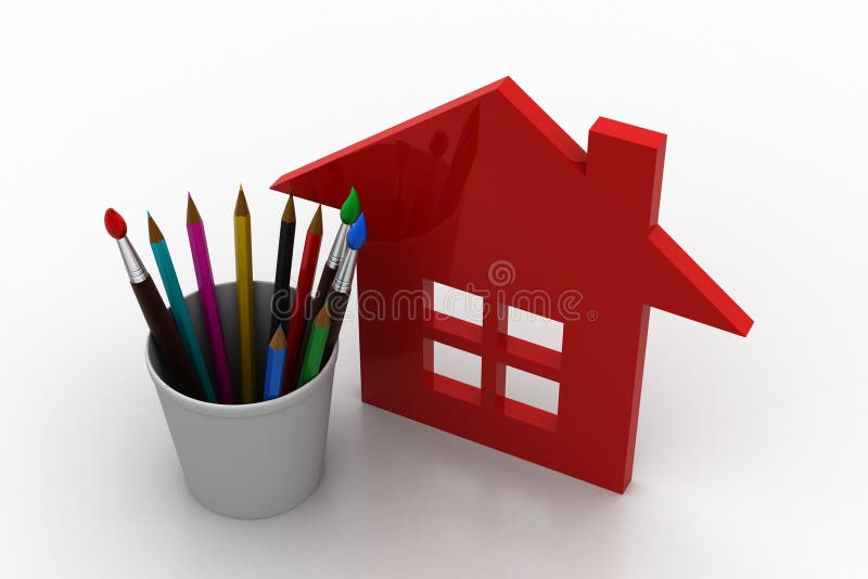 Computer Painting concept stock illustration. Illustration of colourful ...