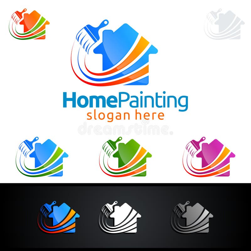 Painting Business Logo with Colorful Splash Represented Painting Logo ...