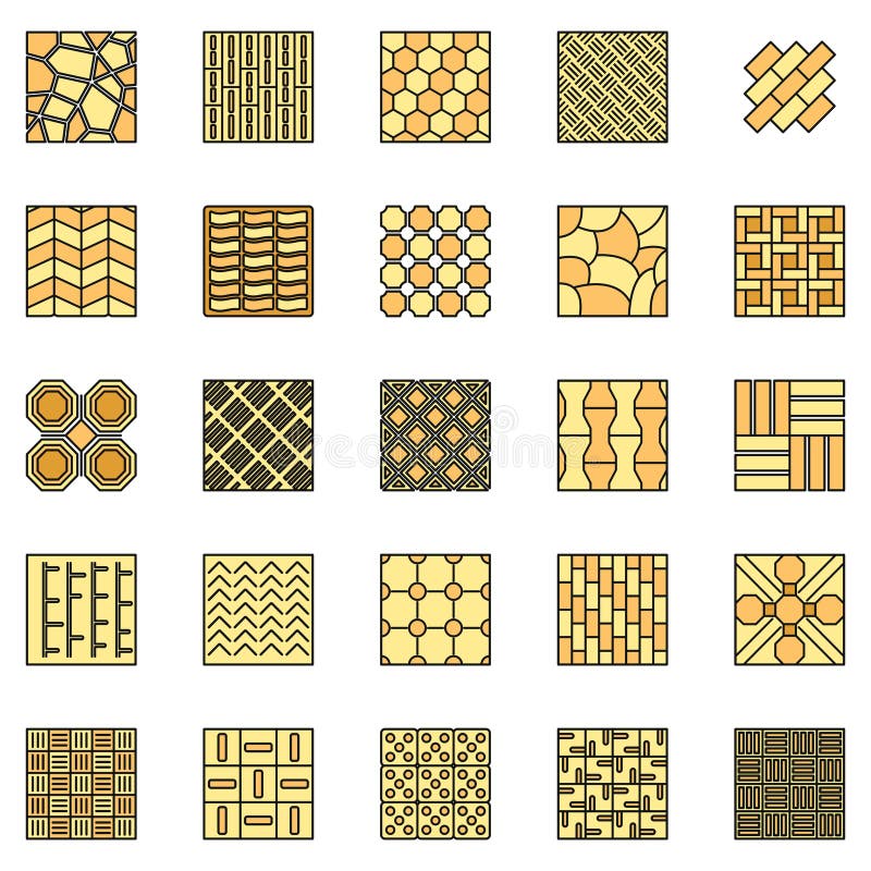 Home Paving Icons Set Vector Color Stock Photo - Image of patio ...