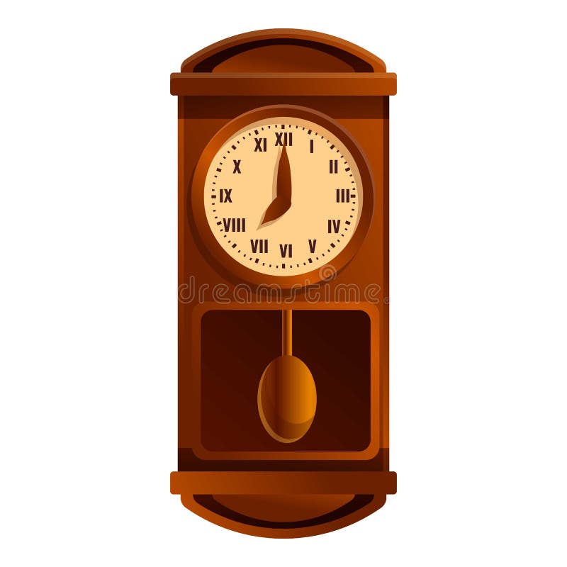 Home Pendulum Clock Icon, Cartoon Style Stock Vector - Illustration of ...