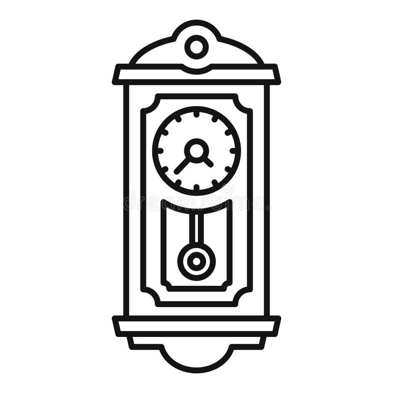 Home Pendulum Clock Icon, Cartoon Style Stock Vector - Illustration of chronometer, glass: 183487506