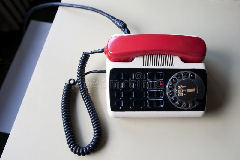 A Home Phone on a Kitchen Bench Stock Photo - Image of retro, antique ...