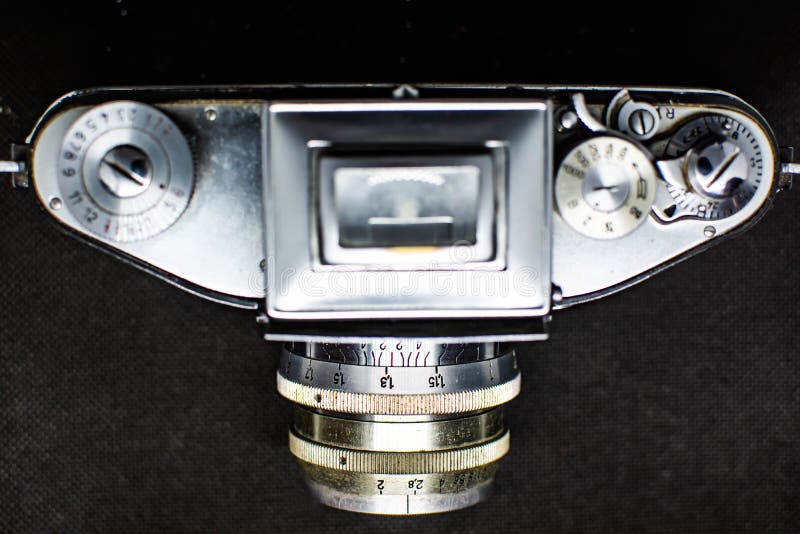Old Camera from Above. Buttons and Design of an Old Camera Stock Image ...