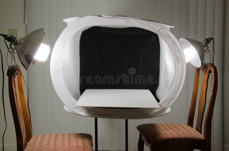 Home Photography Studio Light Box with Lights Stock Photo - Image of ...