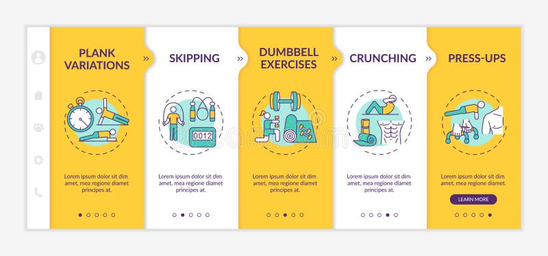 Plank Training Variations Exercise Stick Figure Pictogram Icons Stock ...