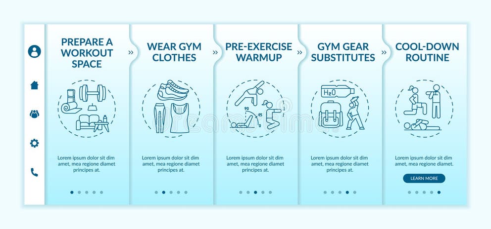 Home Physical Training Tips Onboarding Vector Template Stock Vector ...