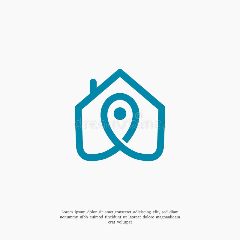 Home Pin Logo Design Template Stock Vector - Illustration of search ...