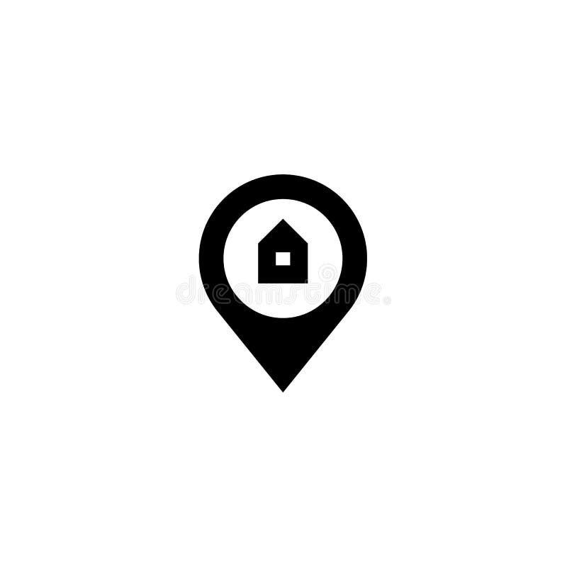 Home Pin , Map Pin Icon , Vector Illustration Flat Design Stock ...