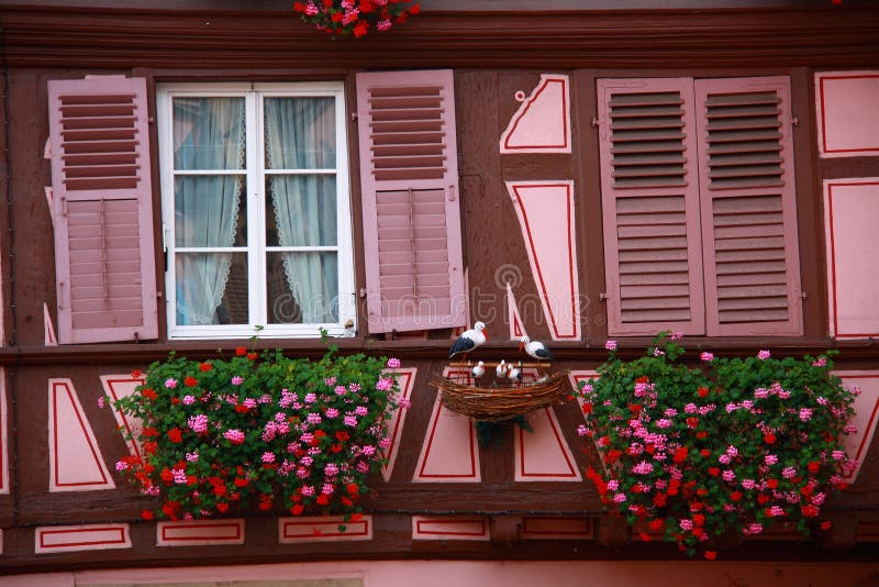 Home with pink windows stock image. Image of lilac, sugar - 27622695