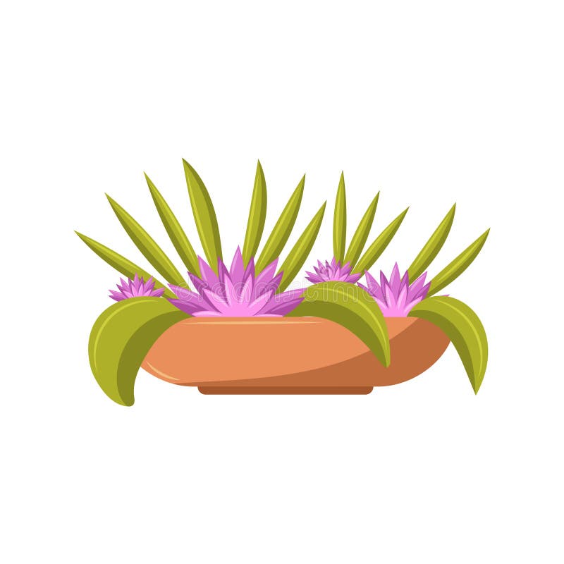 Home Plant in Pot. Home Decor Element Stock Vector - Illustration of ...