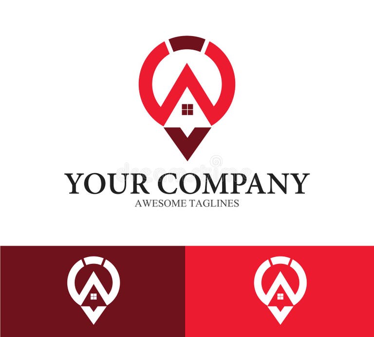 Home Pointer Logo Design Template. Flat Style Design. Vector ...