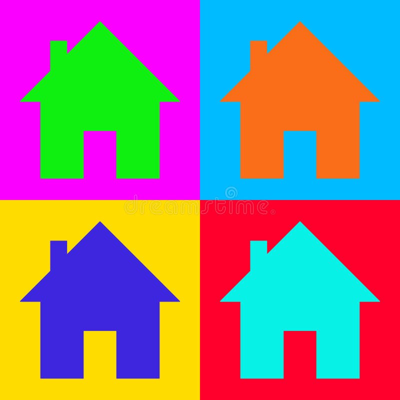 Home and pop-art stock vector. Illustration of estate - 184326459