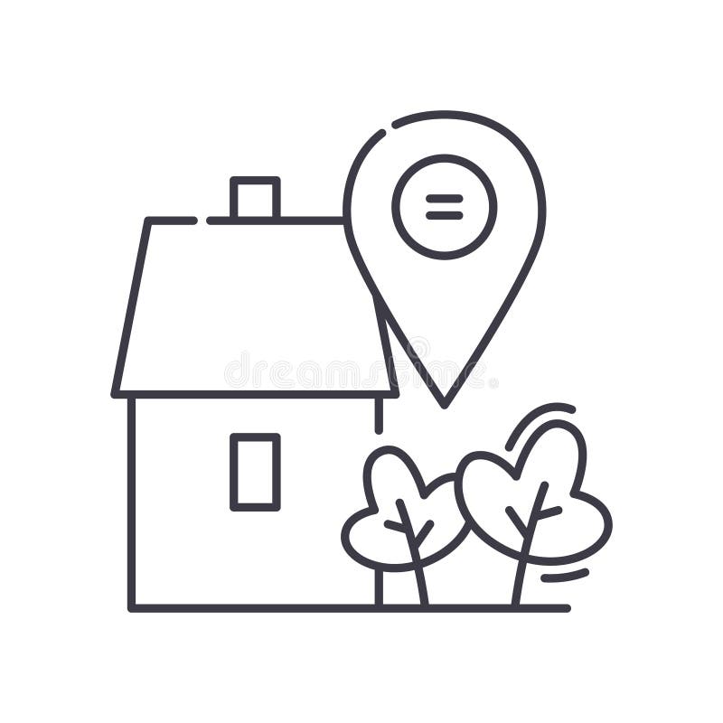 Home Position Icon, Black Vector Sign with Editable Strokes, Concept ...