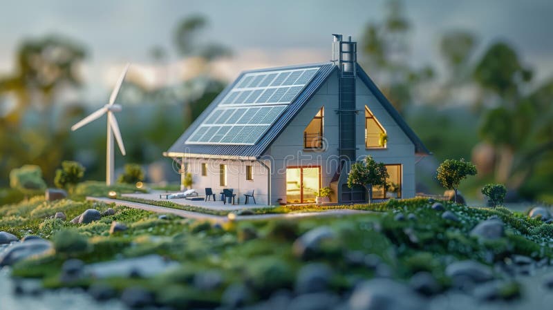 A Home Powered by Solar Panels, Wind Turbines, and Smart Energy Systems ...
