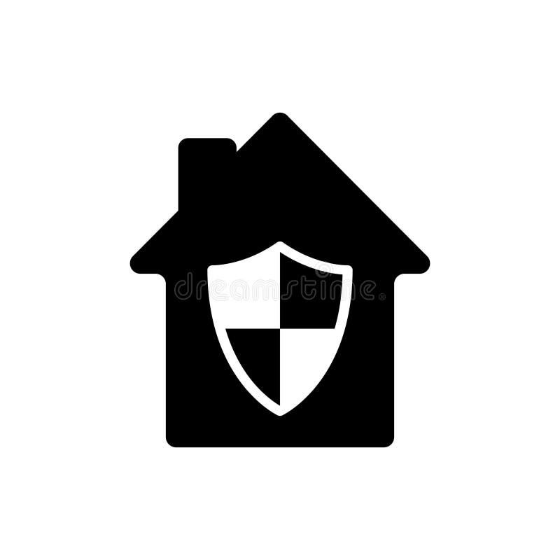 Home Protection Icon. Vector Icon of a Shield Inside a House. Shield ...