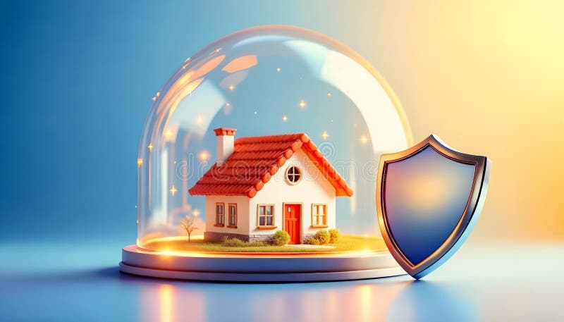 Home Protection Insurance Security Services Background Stock Image ...