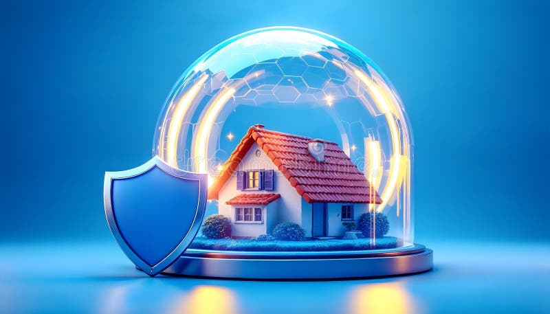 Home Protection Insurance Security Services Background Stock Image ...