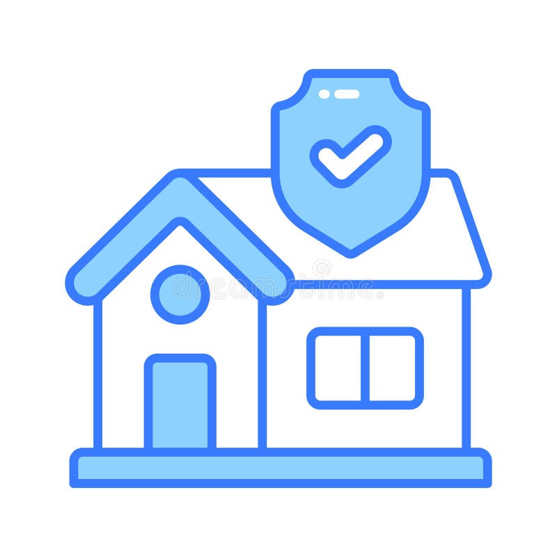 Home with Protection Shield and Check Mark, Home Insurance Vector ...