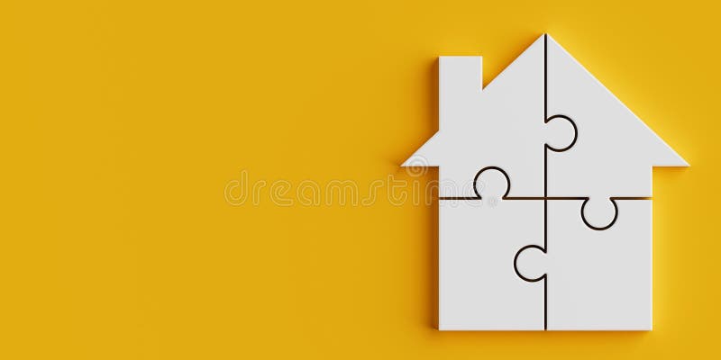 Home Puzzle Pieces Togetherness Unity Collaboration Concept . 3d ...