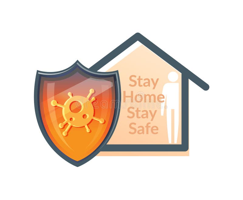 Home Qurantine - Stay Home Stay Safe - Icon Stock Vector - Illustration ...