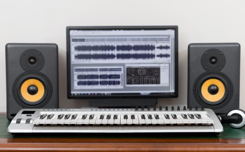 Home recording studio. stock image. Image of musician - 65514583