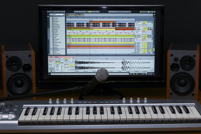 Home Recording Studio Equipment Stock Image - Image of work, industry ...