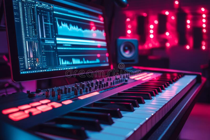 Modern Music Studio Setup Keyboard Daw Software Stock Photos - Free ...