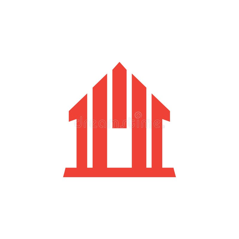 Home Red Icon on White Background. Red Flat Style Vector Illustration ...