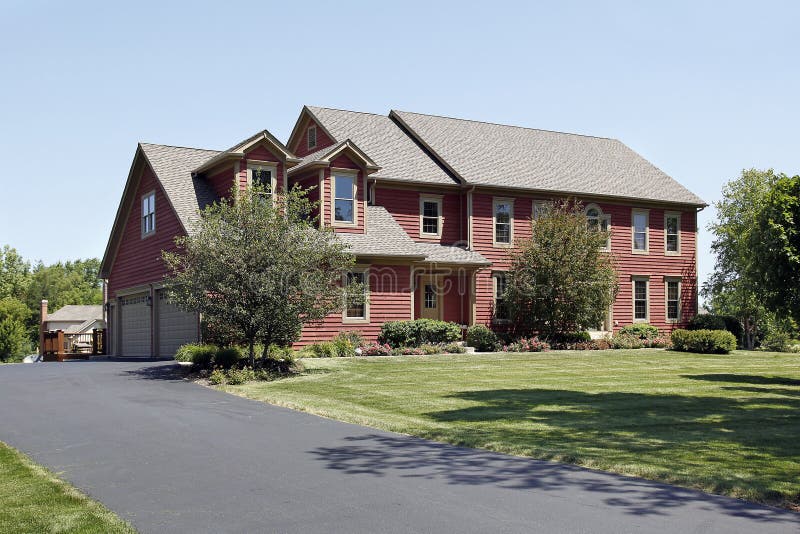 Home with red siding stock image. Image of entrance, building - 15990259