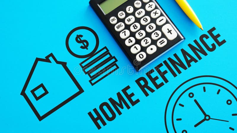 Home Refinance is Shown Using the Text Stock Photo - Image of balance ...