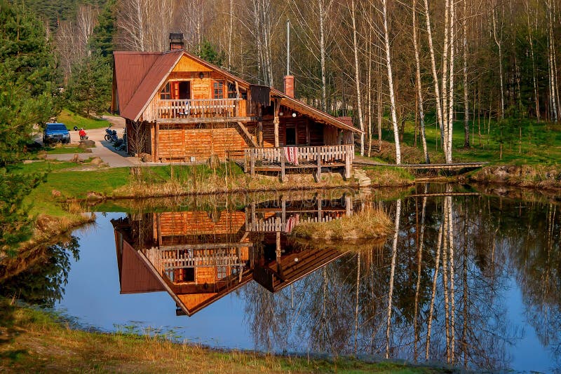 Home reflection in lake stock image. Image of home, quiescent - 94009733