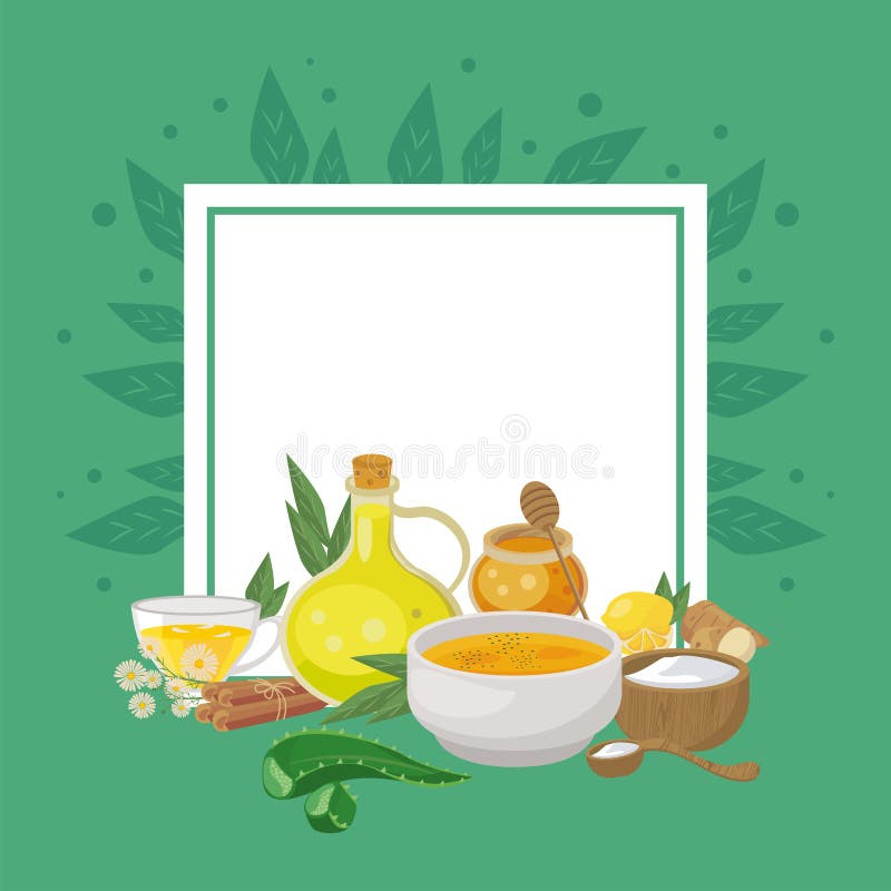 Home remedies square frame stock vector. Illustration of health - 228745561