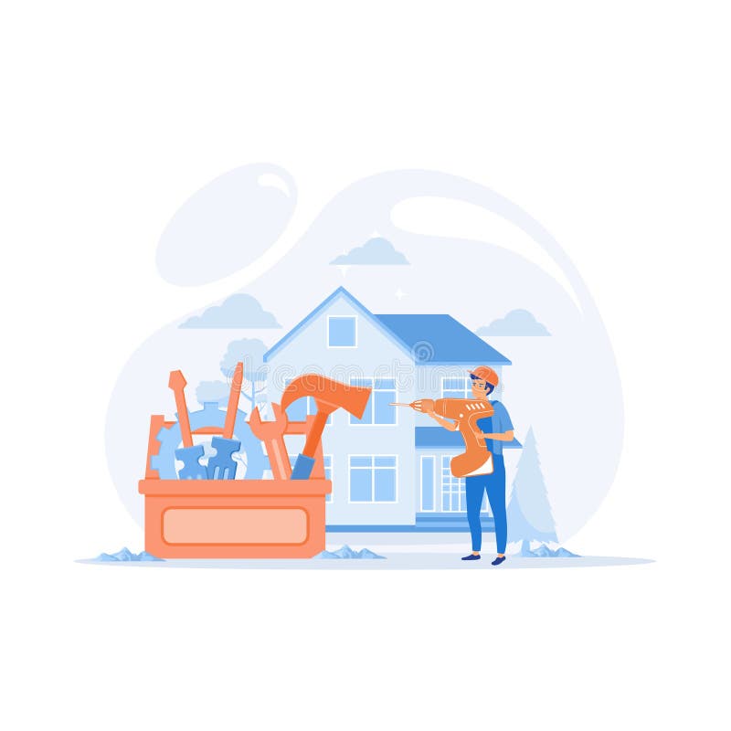 Home Renovation Abstract Concept Vector Illustration Set Stock Vector ...