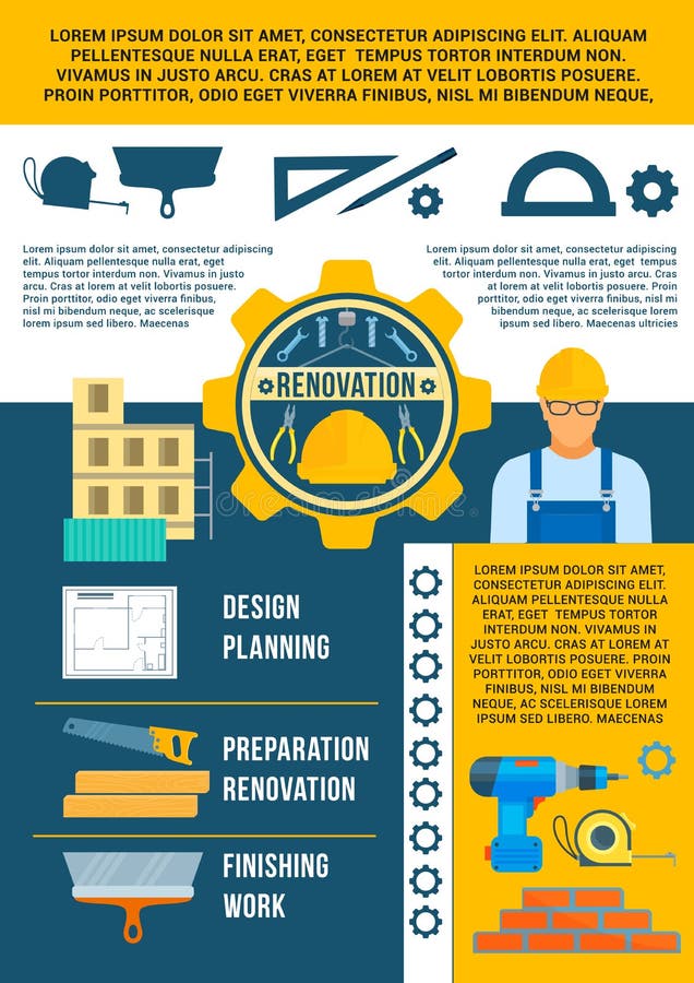 Work Tools Vector Poster for Repair or Renovation Stock Vector ...
